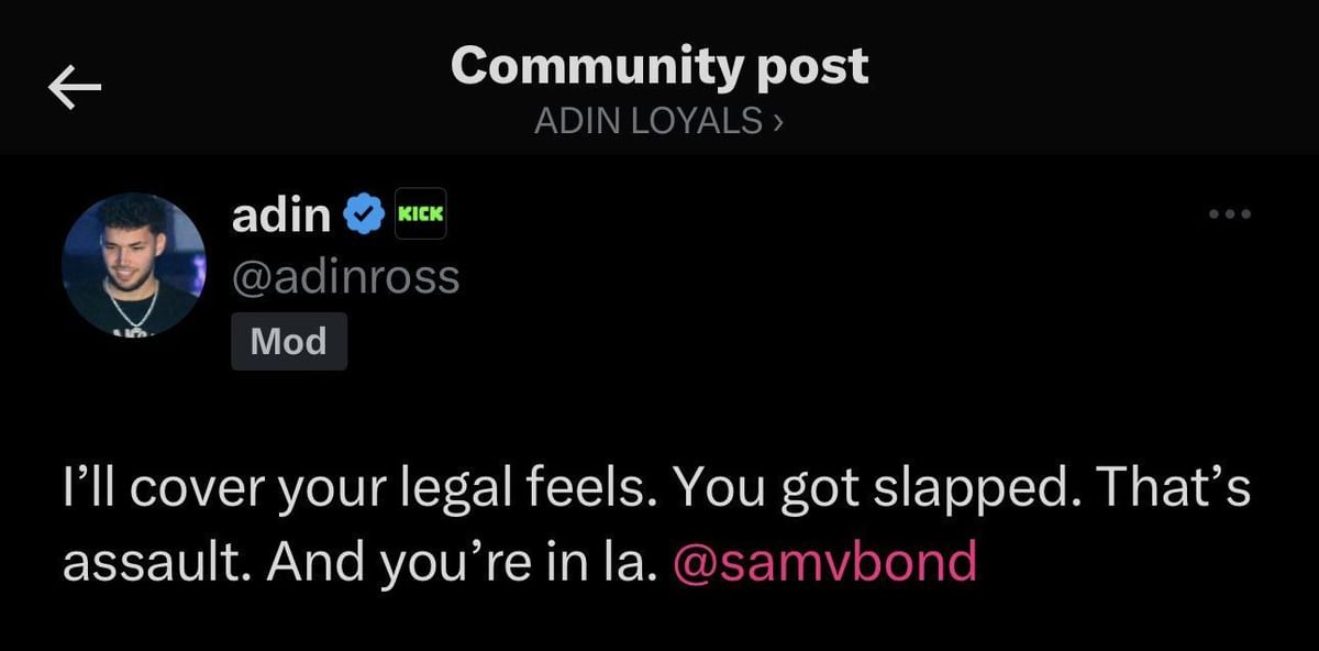 "I'll cover your legal fees" - Adin Ross responds after N3on's ...