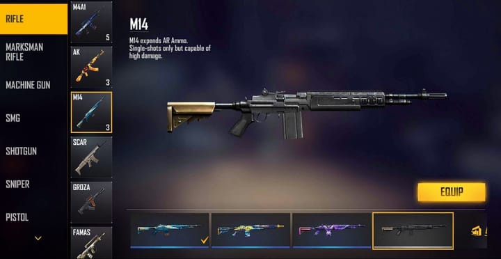 Guns: Free Fire MAX के बैटल रॉयल मैचों के लिए 3 सबसे अच्छी गन्स