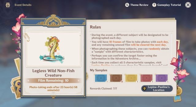 Locations of Legless Wild Non-Fish Creatures in Genshin Impact