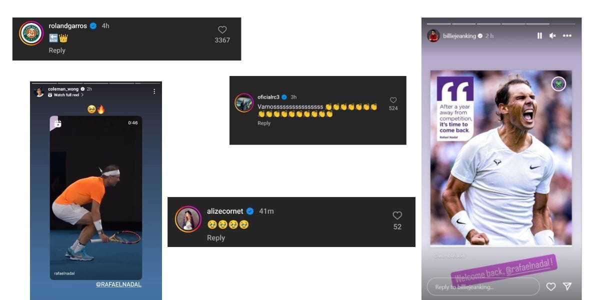 "Welcome back Rafael Nadal" - Boris Becker, Carlos Moya and others ...