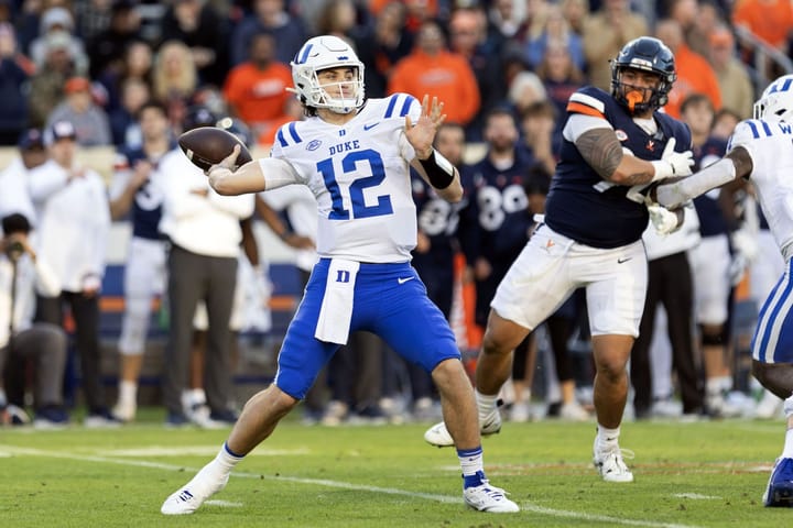 Who will be Duke's starting QB today for Birmingham Bowl?