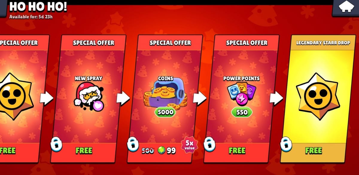 Brawl Stars Ho Ho Ho Calendar: All rewards, gems required, and more