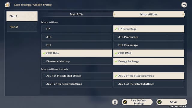 How to use artifact auto-lock feature in Genshin Impact