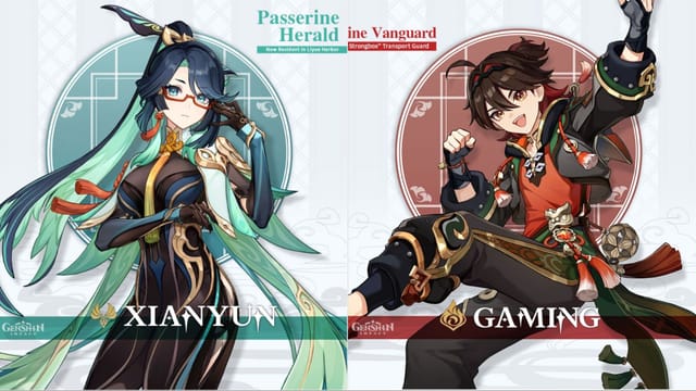 Genshin Impact reveals Xianyun and Gaming as new upcoming characters