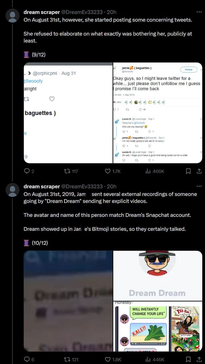 What are the latest grooming allegations against Dream in 24-page document?