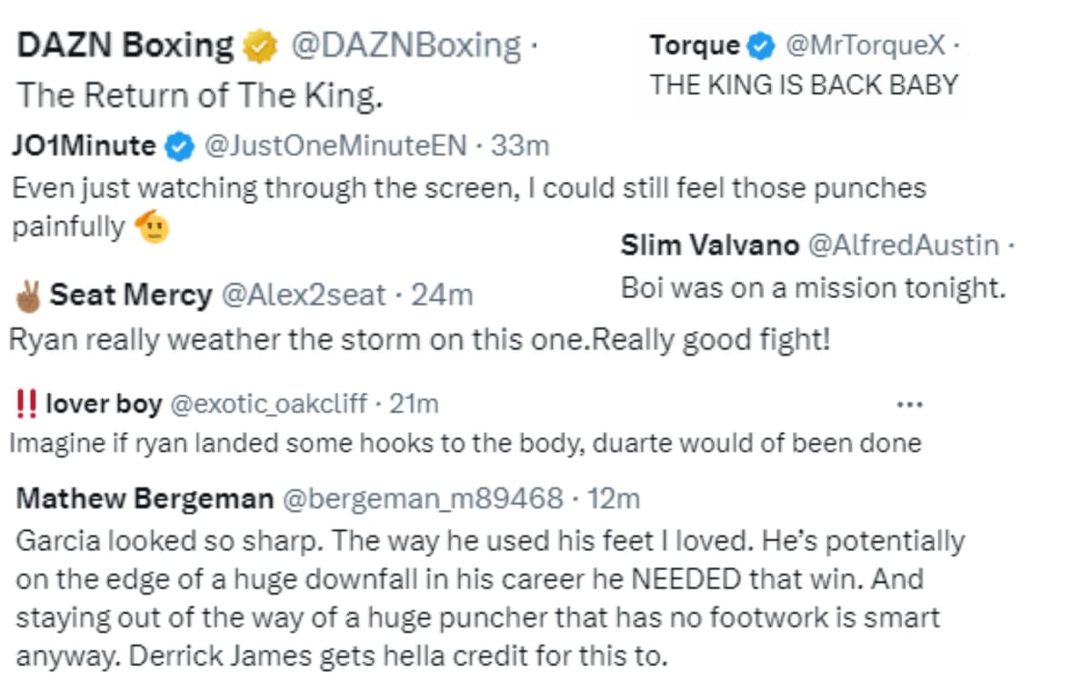 "Return of the King" - Fan reactions to Ryan Garcia's explosive ...
