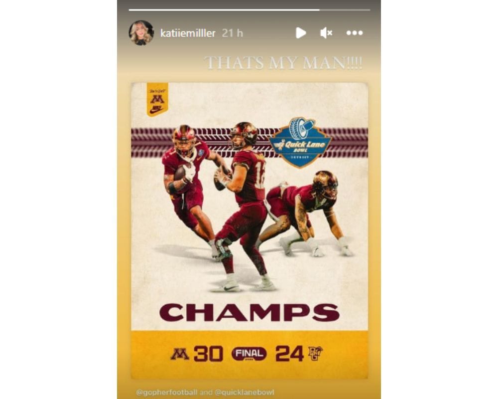 Gophers: Minnesota QB Cole Kramer’s GF Katie Miller celebrates as P.J ...