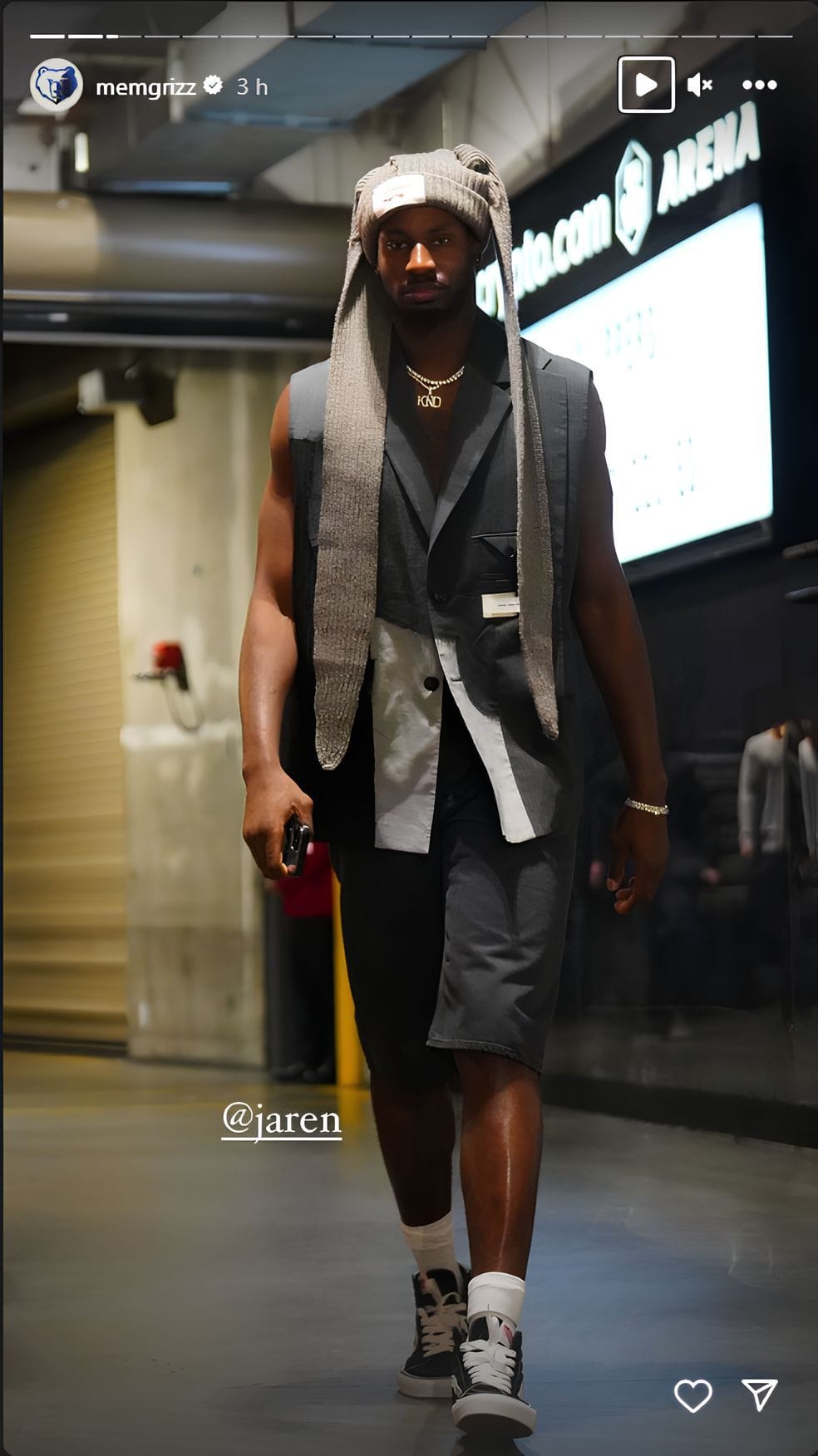 Jaren Jackson Jr. stuns in $795 Feng Chen vest ahead of clash with Clippers