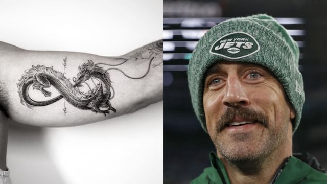 IN PHOTOS: Aaron Rodgers debuts new dragon tattoo amid Achilles recovery