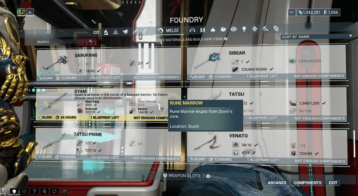 Warframe Rune Marrow farming guide: Drop locations, strategies, and more