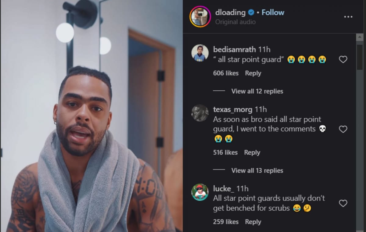 NBA fans bombard D'Angelo Russell’s Instagram as he mentions ‘All-Star ...