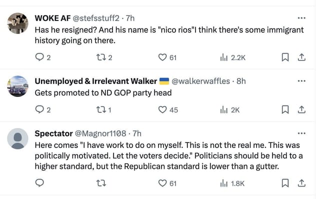 What did Nico Rios say? North Dakota Republican's racist, hom*phobic ...