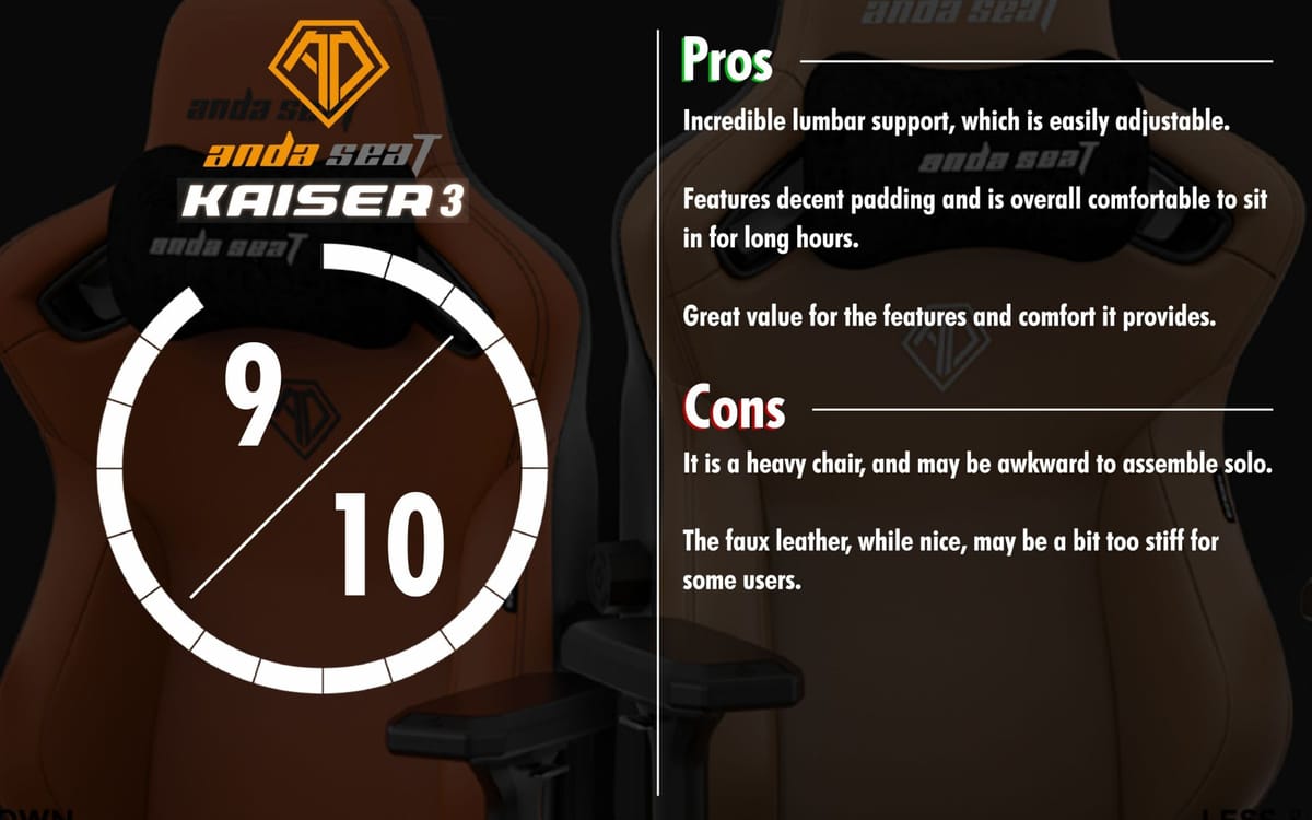 Andaseat Kaiser 3 review: A comfortable, highly-adjustable gaming chair