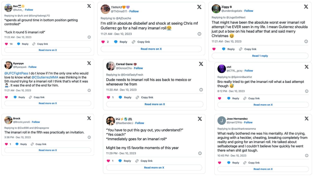 Imanari Roll: "Still in absolute disbelief and shock" - Chris Gutierrez ...