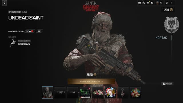 How to unlock Zombie Santa Operator in Warzone and Modern Warfare 3