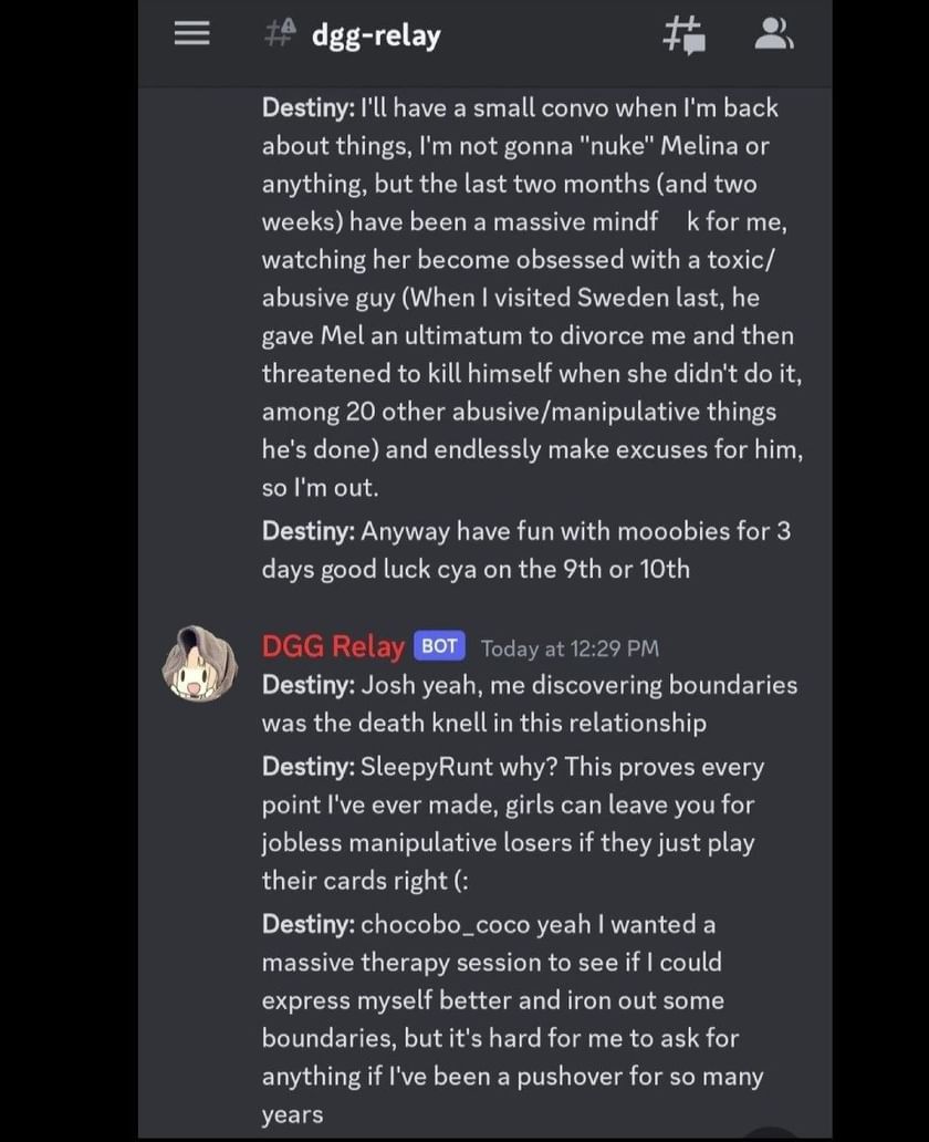 Who is Melina? Kick streamer Destiny is allegedly "out" after his wife ...