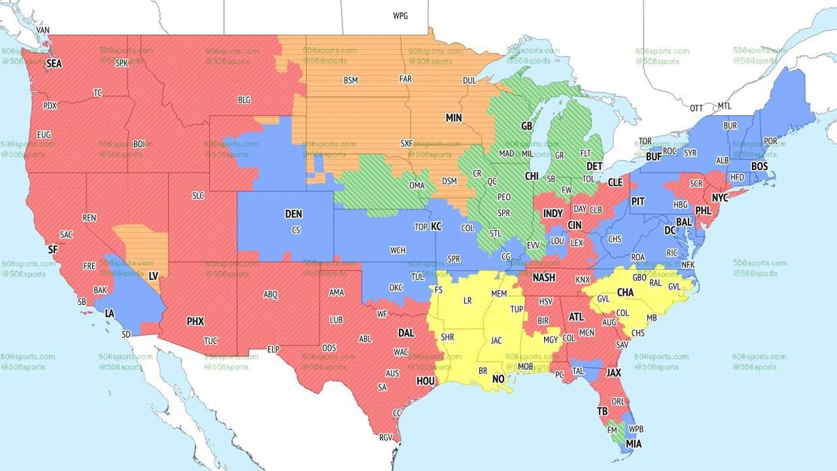 NFL Week 14 Coverage Map 2023: TV schedule, channel and broadcast ...