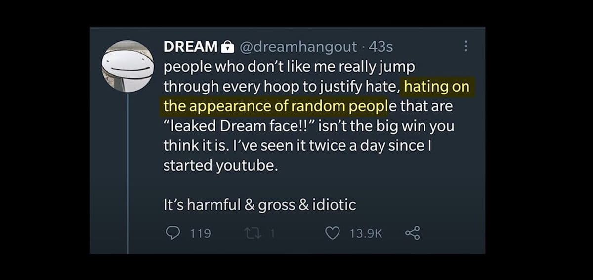 "I'm very proud of my weight loss story" - Dream admits old face reveal ...
