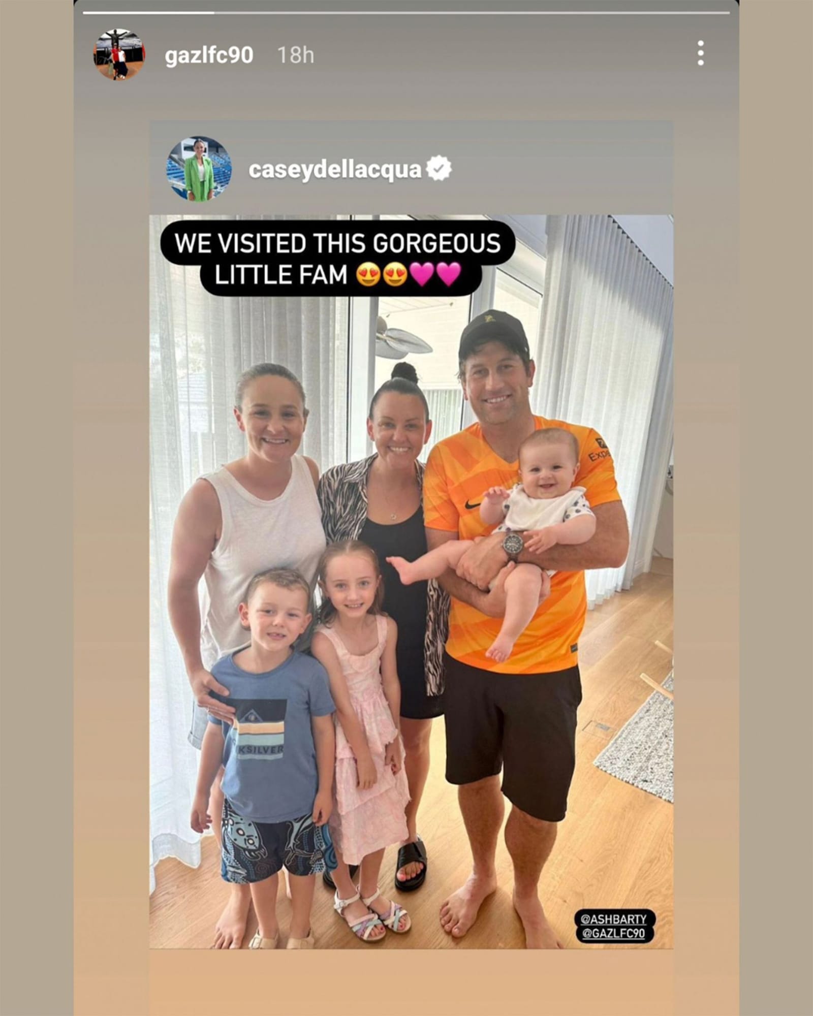 "Gorgeous little fam” - Ashleigh Barty, husband Garry and baby son ...
