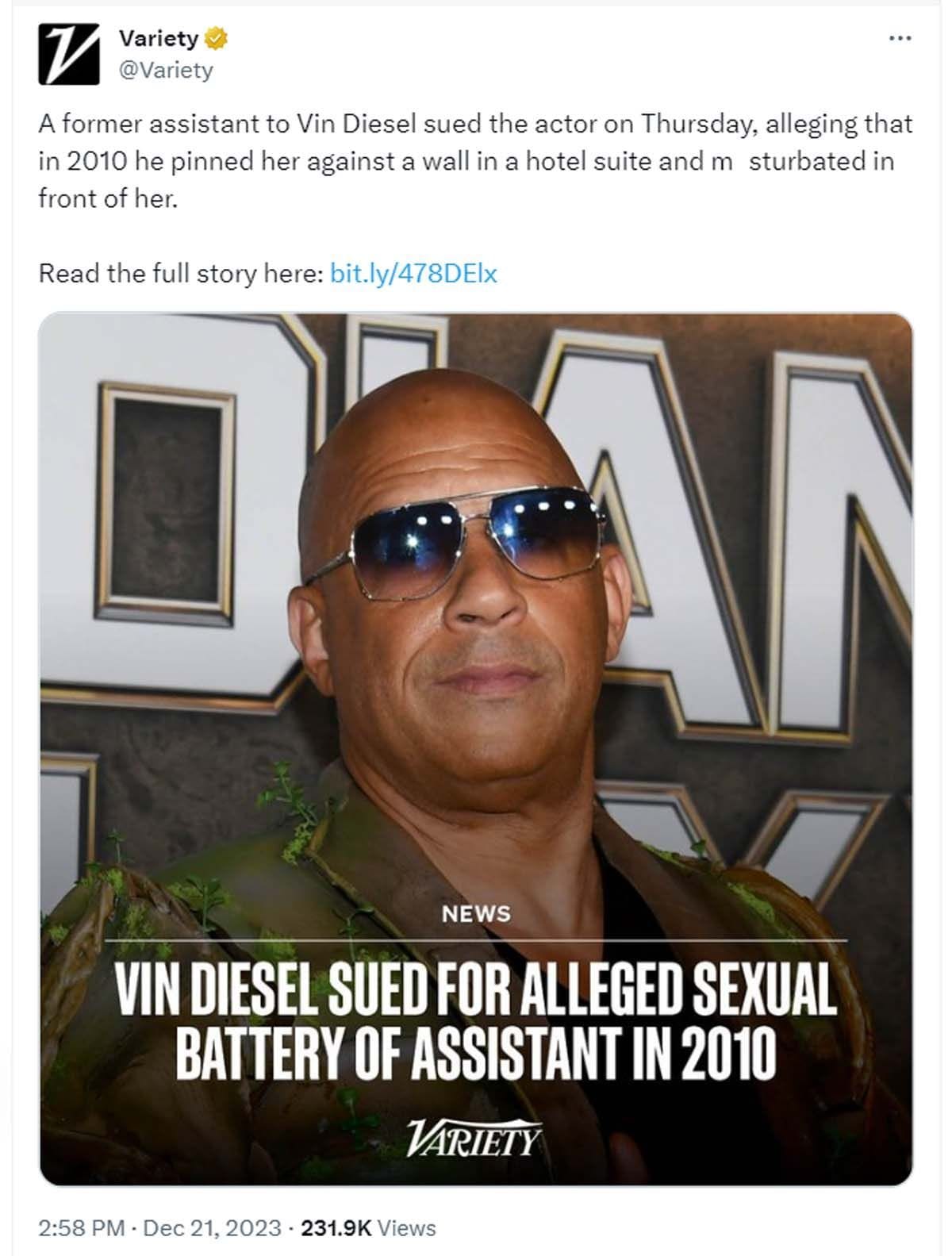 "Forgot about family": Netizens in disbelief as Vin Diesel gets sued by ...