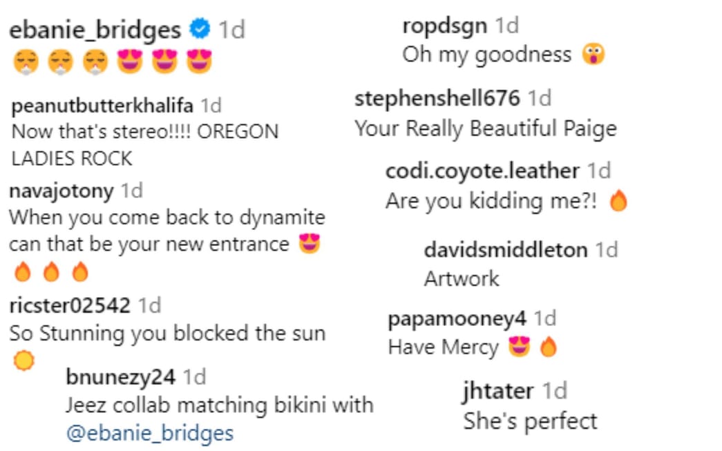 Ebanie Bridges joins fans in reacting to Paige VanZant's "stunning ...