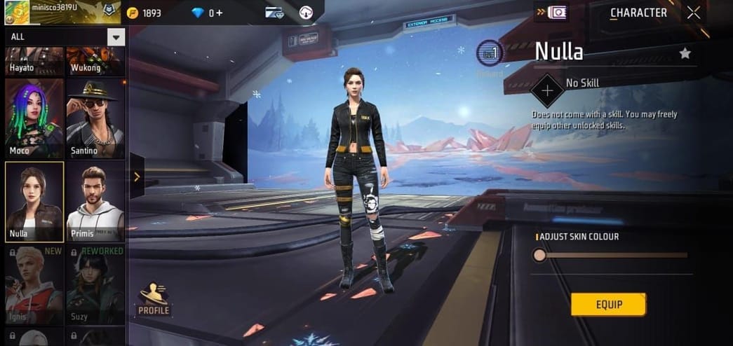 Character: Free Fire MAX में Nulla कैरेक्टर: ताकत, कीमत और खरीदने की ...