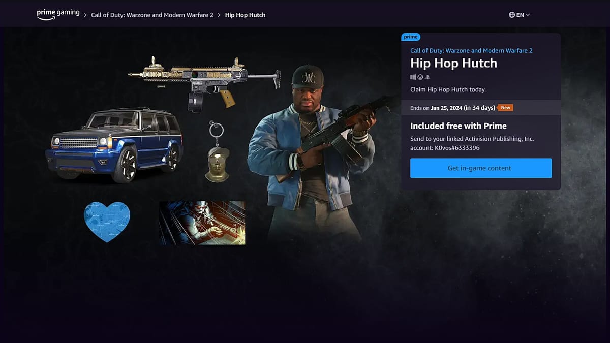 How to get free Hip Hop Hutch Prime Gaming bundle in Warzone and MW3