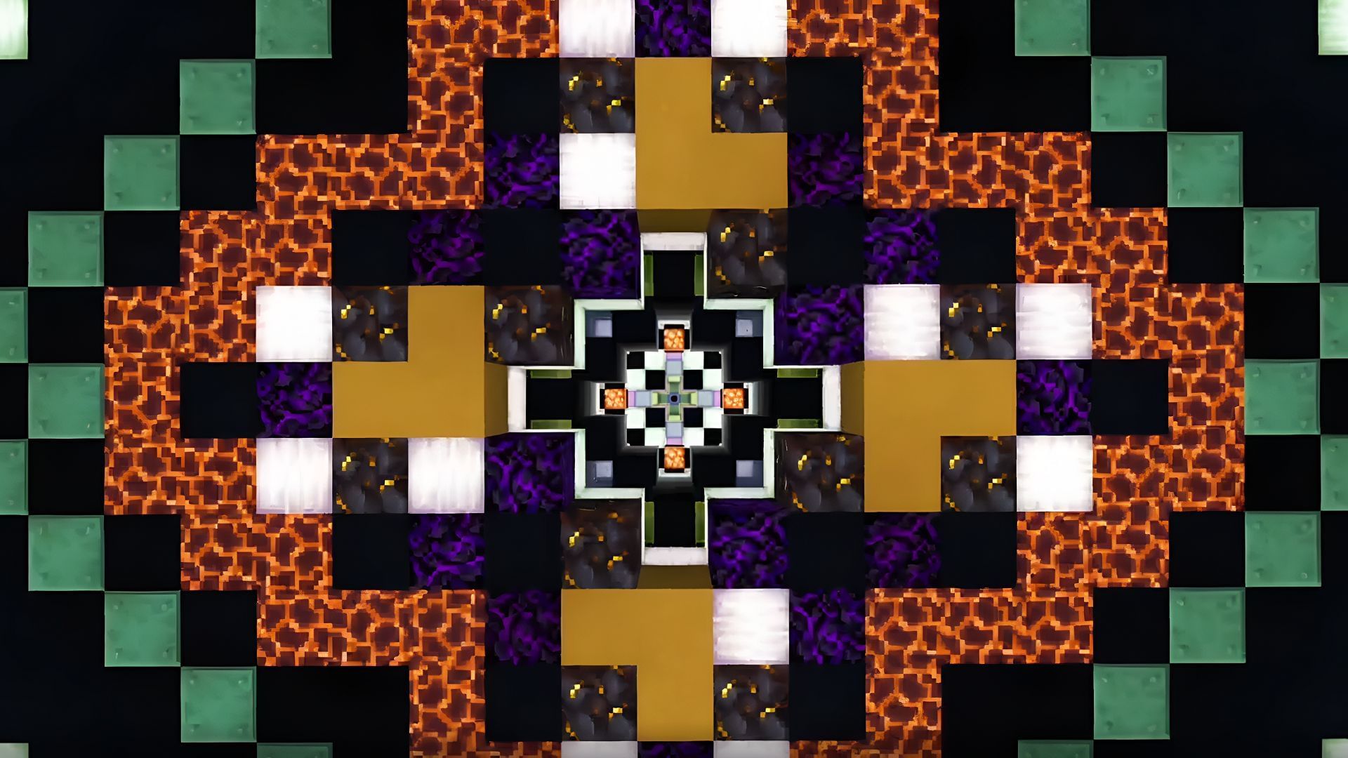 Minecraft player builds trippy kaleidoscope in-game