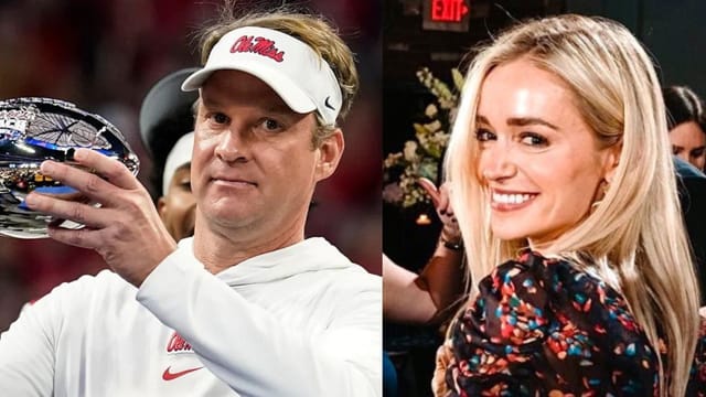 Lane Kiffin celebrates Peach Bowl win with GF Sally Rychlak as Ole Miss ...
