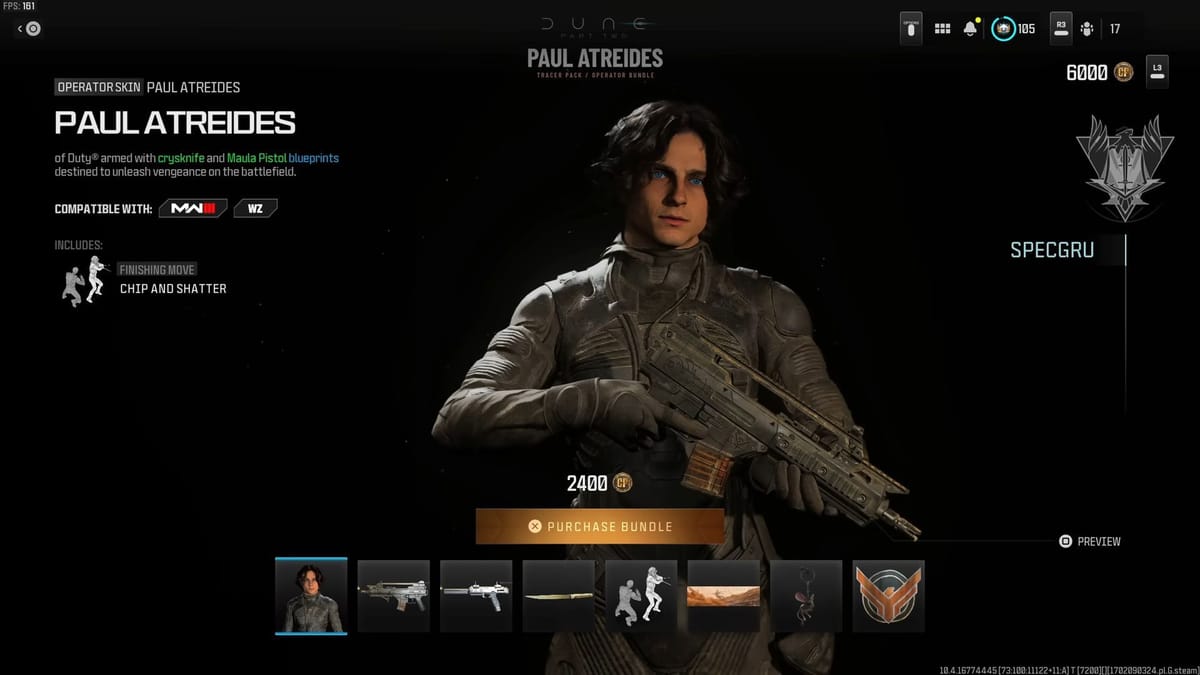 Dune 2 Paul Atreides Operator bundle in Warzone and MW3: Release date ...