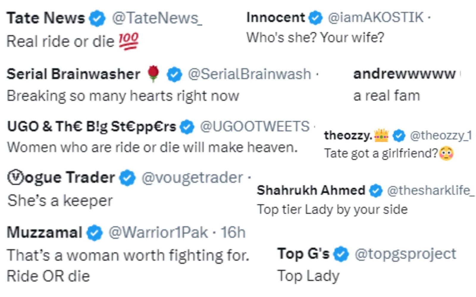 "Breaking so many hearts" - Andrew Tate's "ride or die" tweet for ...