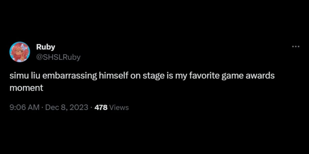 Simu Liu: "Zero rizz": Simu Liu memes erupt as awkward Game Awards 2023 ...