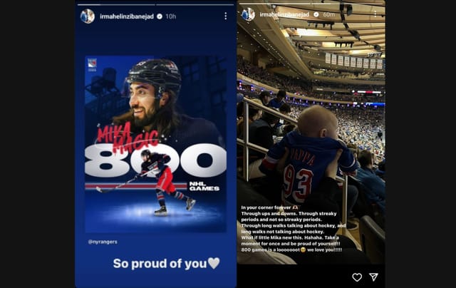 Mika Zibanejad's wife Irma posts adorable message on the occasion of ...