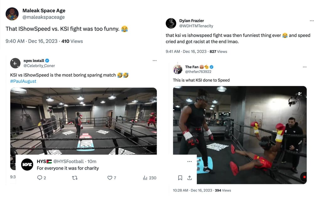 KSI vs. IShowSpeed full fight video highlights