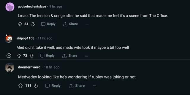 "Tension and cringe like it's a scene from The Office" - Andrey Rublev joking about being 'real ...