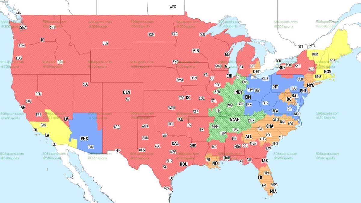 NFL Week 13 Coverage Map 2023: TV schedule, channel and broadcast ...