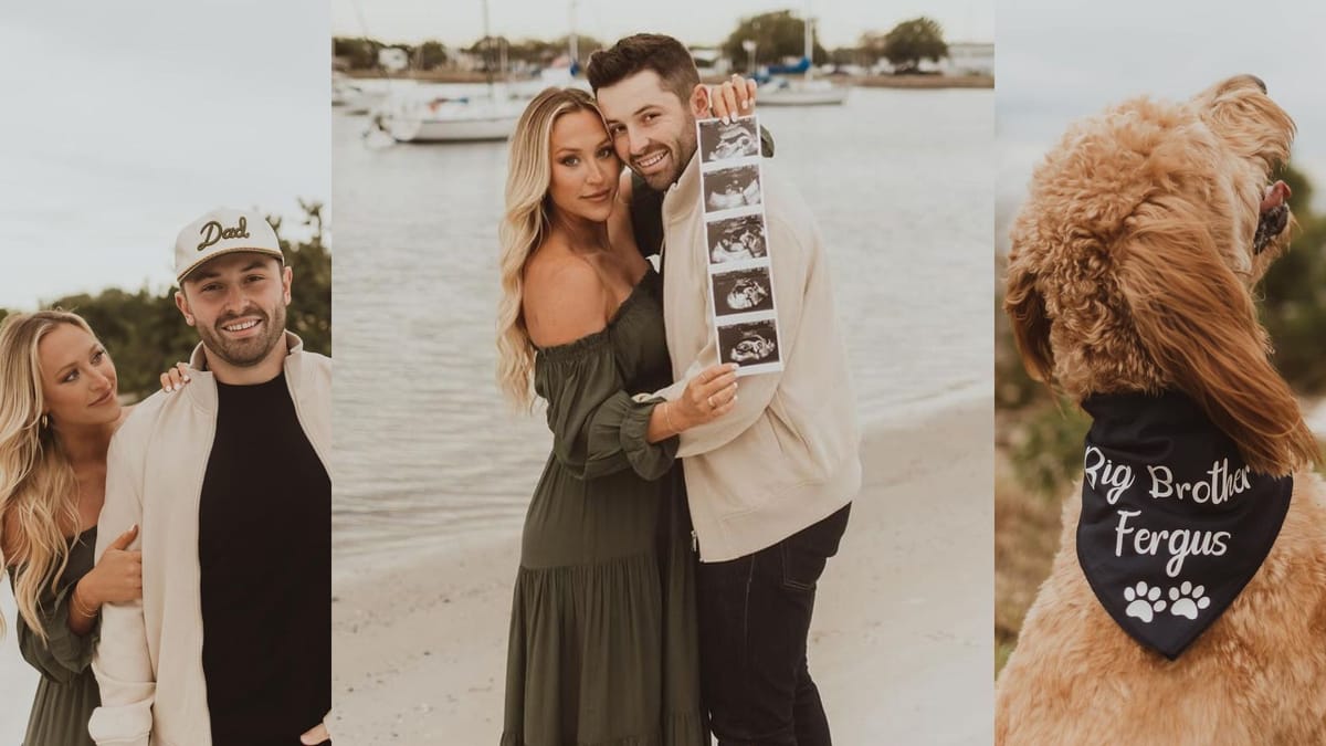IN PHOTOS: Baker Mayfield and wife Emily announce pregnancy with ...
