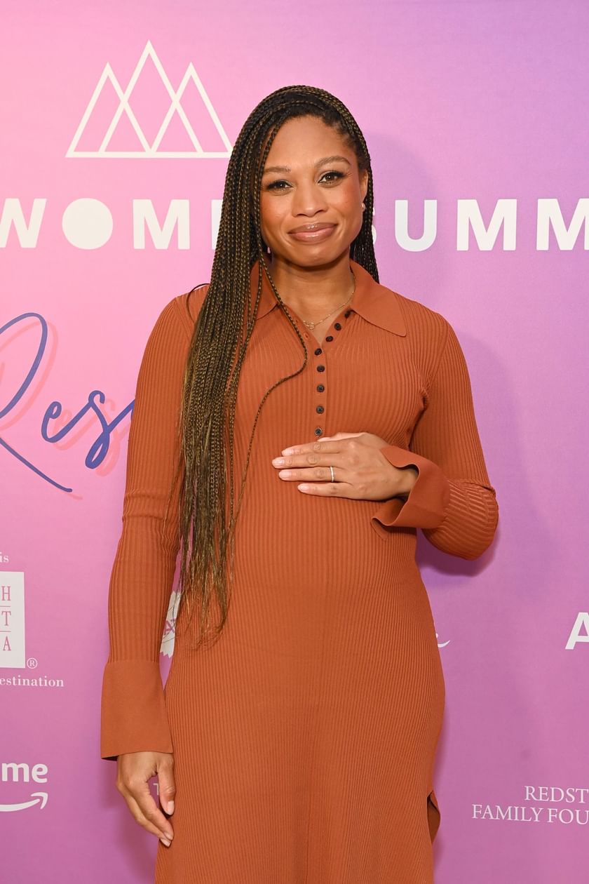Allyson Felix flaunts her baby bump before appearing at 2023 IHI Forum