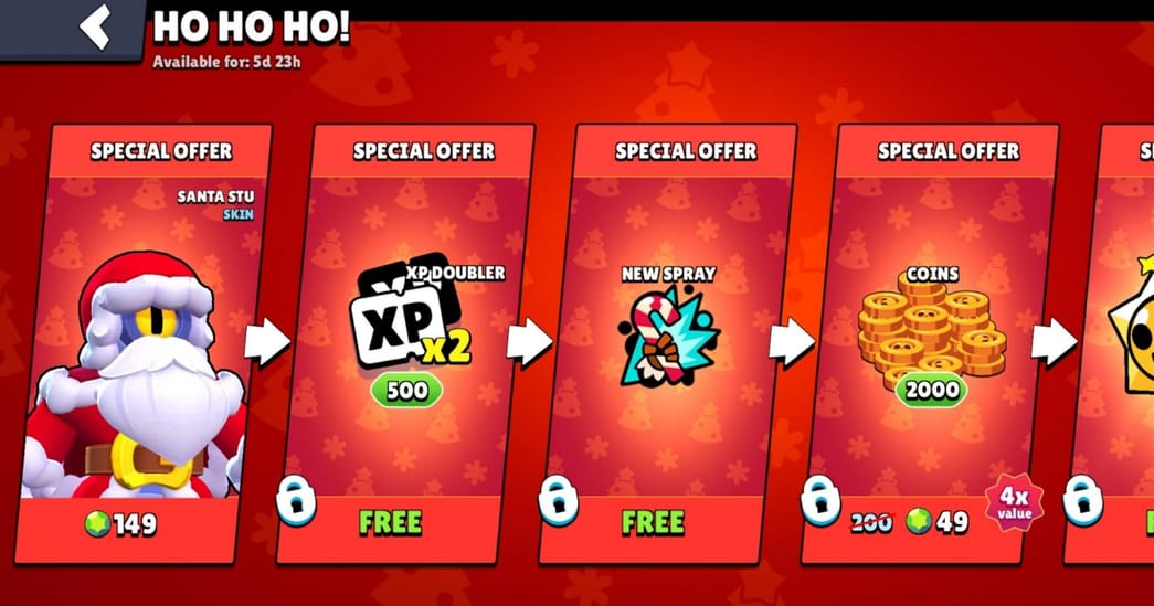 Brawl Stars Ho Ho Ho Calendar: All rewards, gems required, and more