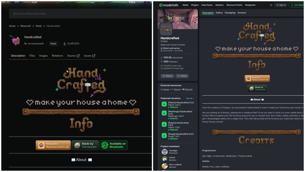 Handcrafted mod for Minecraft: Everything you need to know