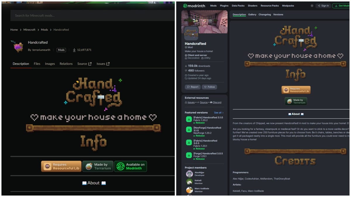Handcrafted mod for Minecraft: Everything you need to know