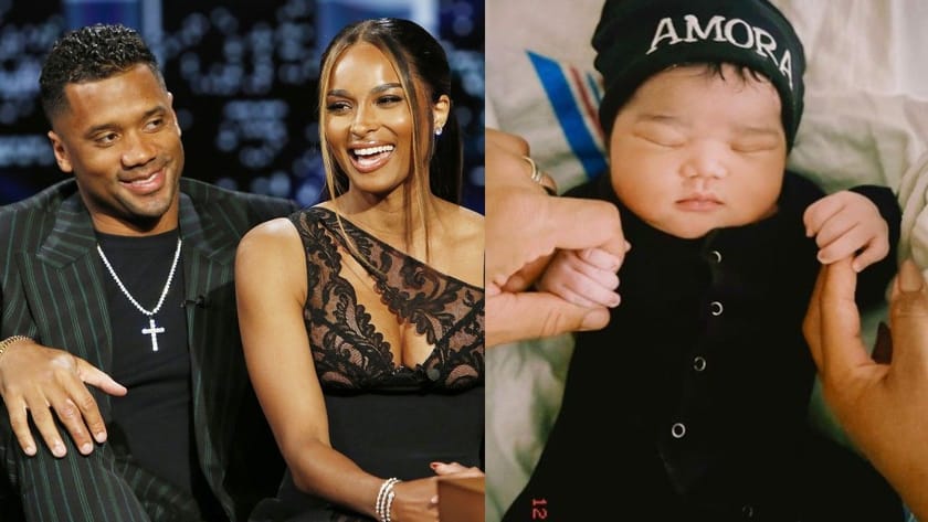 Russell Wilson and Ciara's newborn daughter Amora steals the show as ...