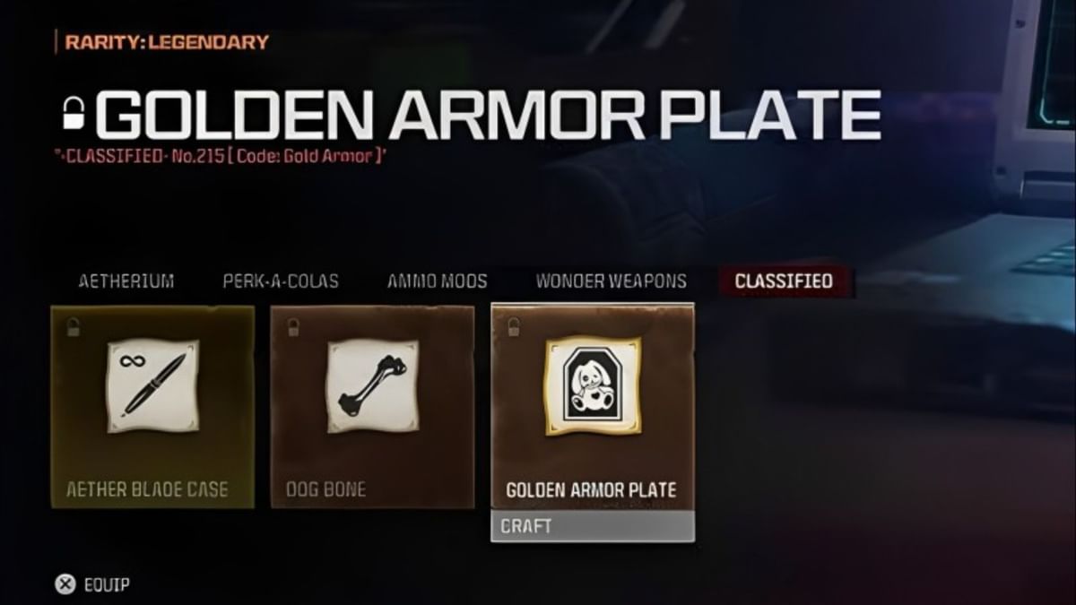How to get Golden Armor Plate in Modern Warfare 3 Zombies