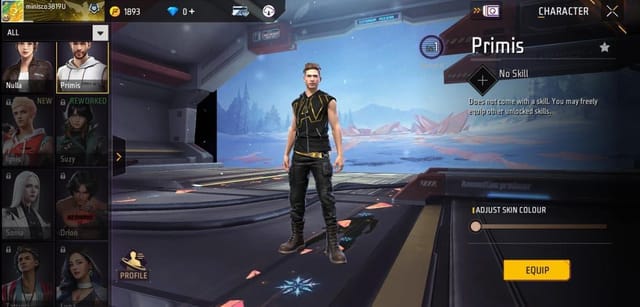 Character: Free Fire MAX में Primis कैरेक्टर: ताकत, कीमत और खरीदने की ...