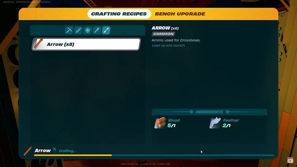 How to make and use Arrows in LEGO Fortnite: Easy steps explained