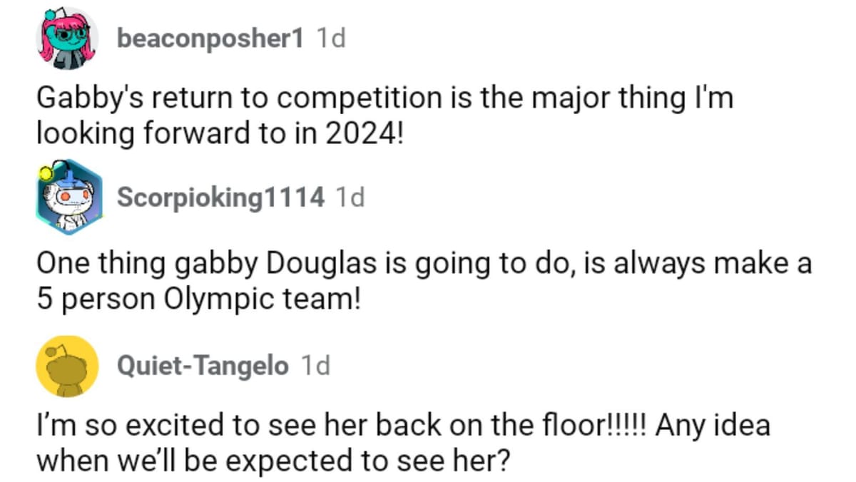 "What I’m hearing is Gabby Douglas champion incoming" - Fans react to ...