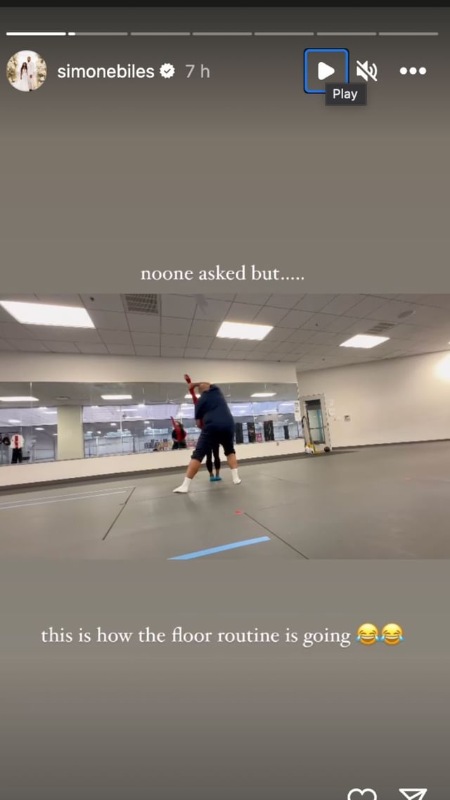 "This is how the floor routine is going" - Simone Biles shares ...