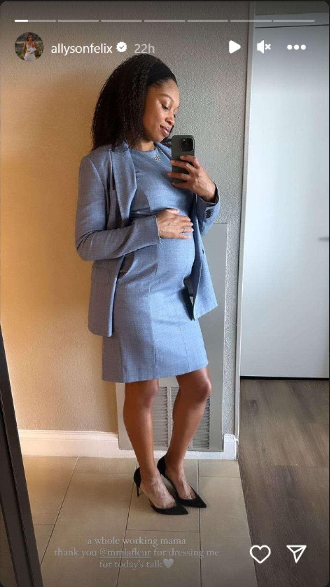 Allyson Felix flaunts her baby bump before appearing at 2023 IHI Forum