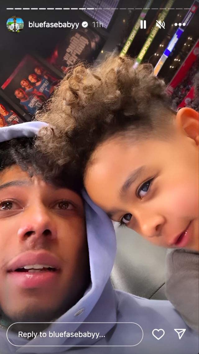 Rapper Blueface bursts into tears after taking his son Javaughn to ...