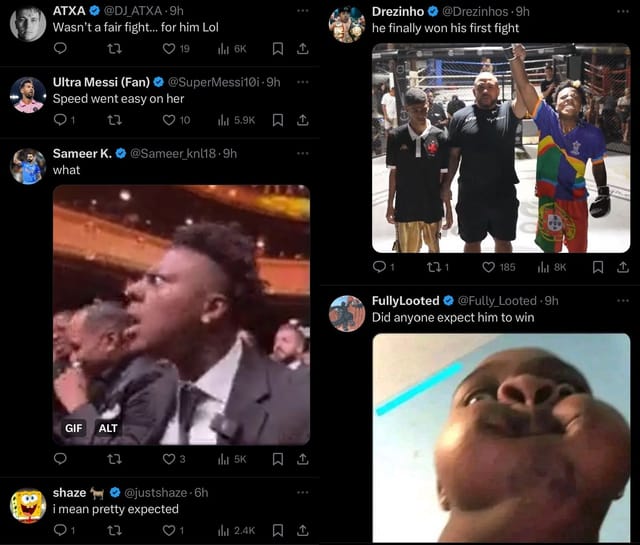 "Bro went from Ballon d'Or to this" - Fans react as IShowSpeed taps out ...